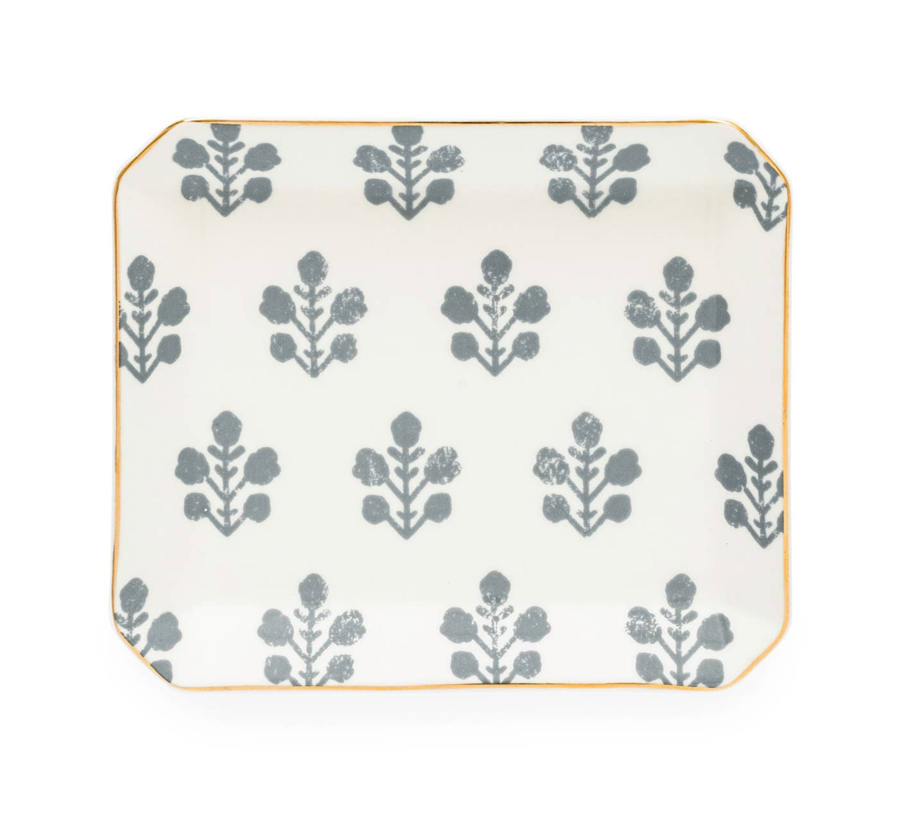 Medium Trinket Tray Slate Floral - Rock Paper Scissors