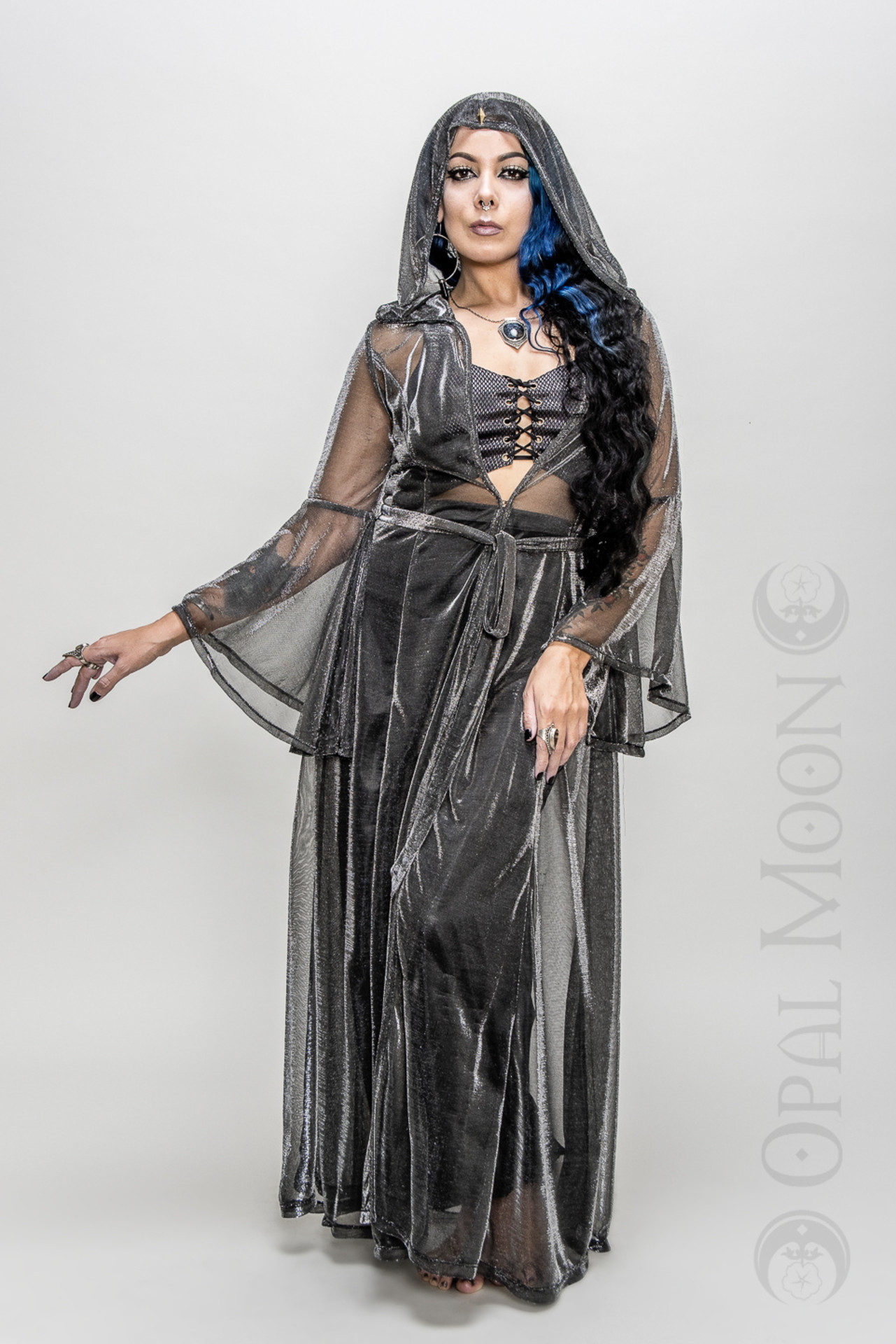 Priestess Cloak: Sheer with Amulet - Opal Moon Designs