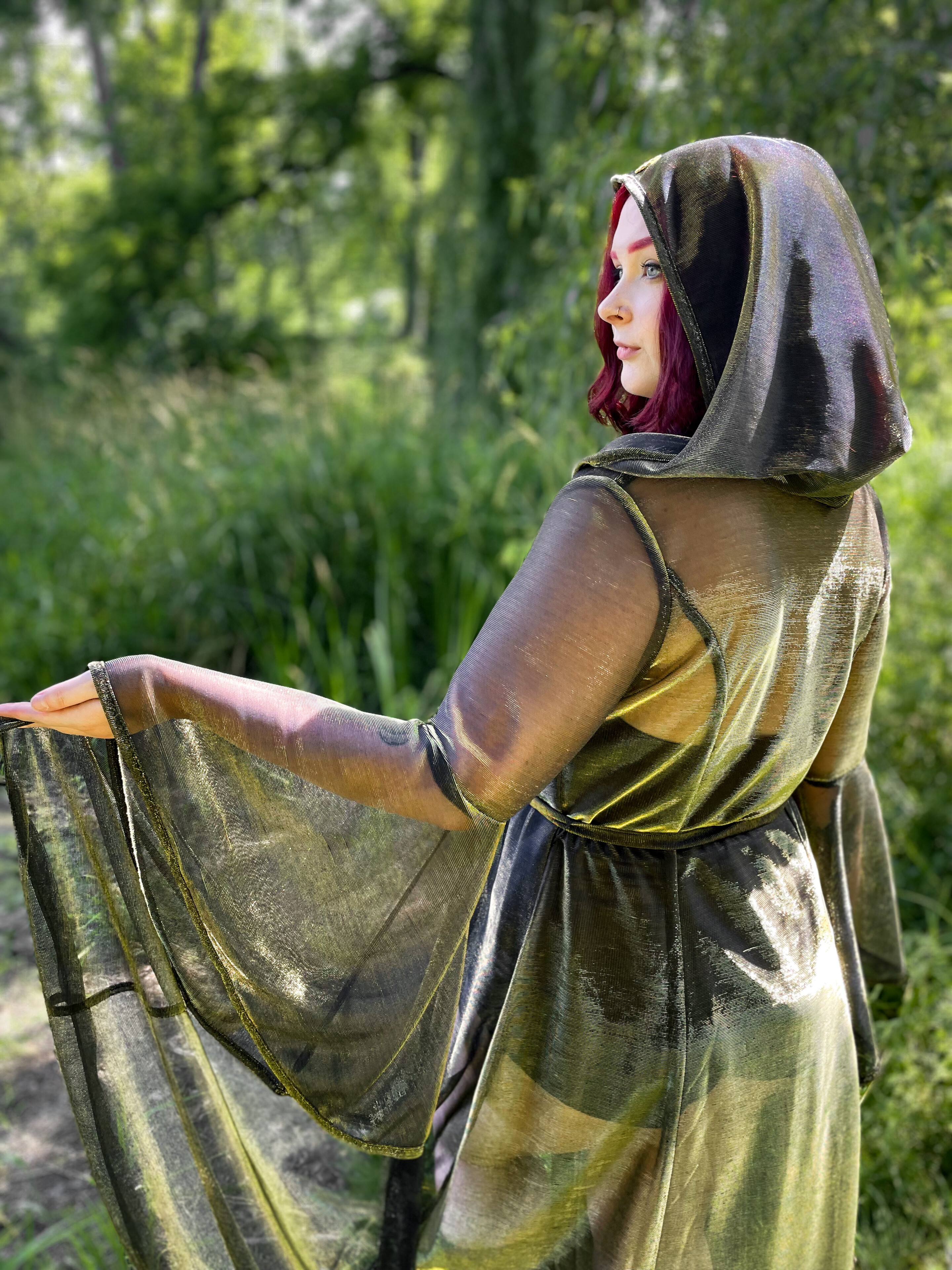 Priestess Cloak: Sheer with Amulet - Opal Moon Designs