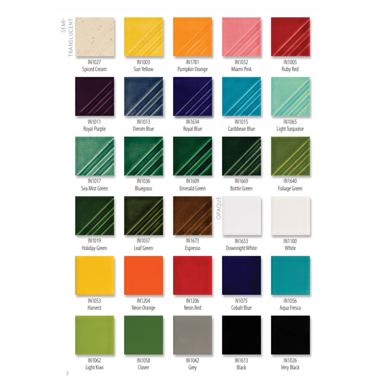 Duncan Envision Glazes Color Chart Celadon Envision Glazes Ceramic