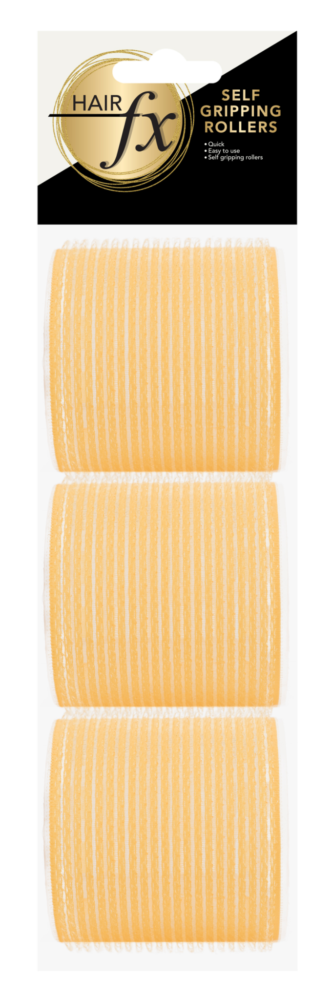 Hair FX Magic Grip Rollers 63mm Yellow 6pk - EV Hair and Beauty