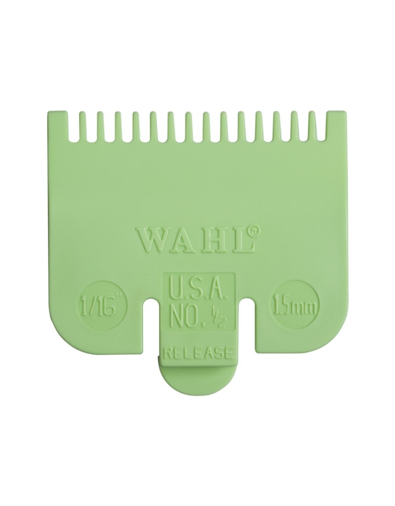 Wahl Coloured Plastic Tab Attachment Comb #1/2 - Green - EV Hair and Beauty