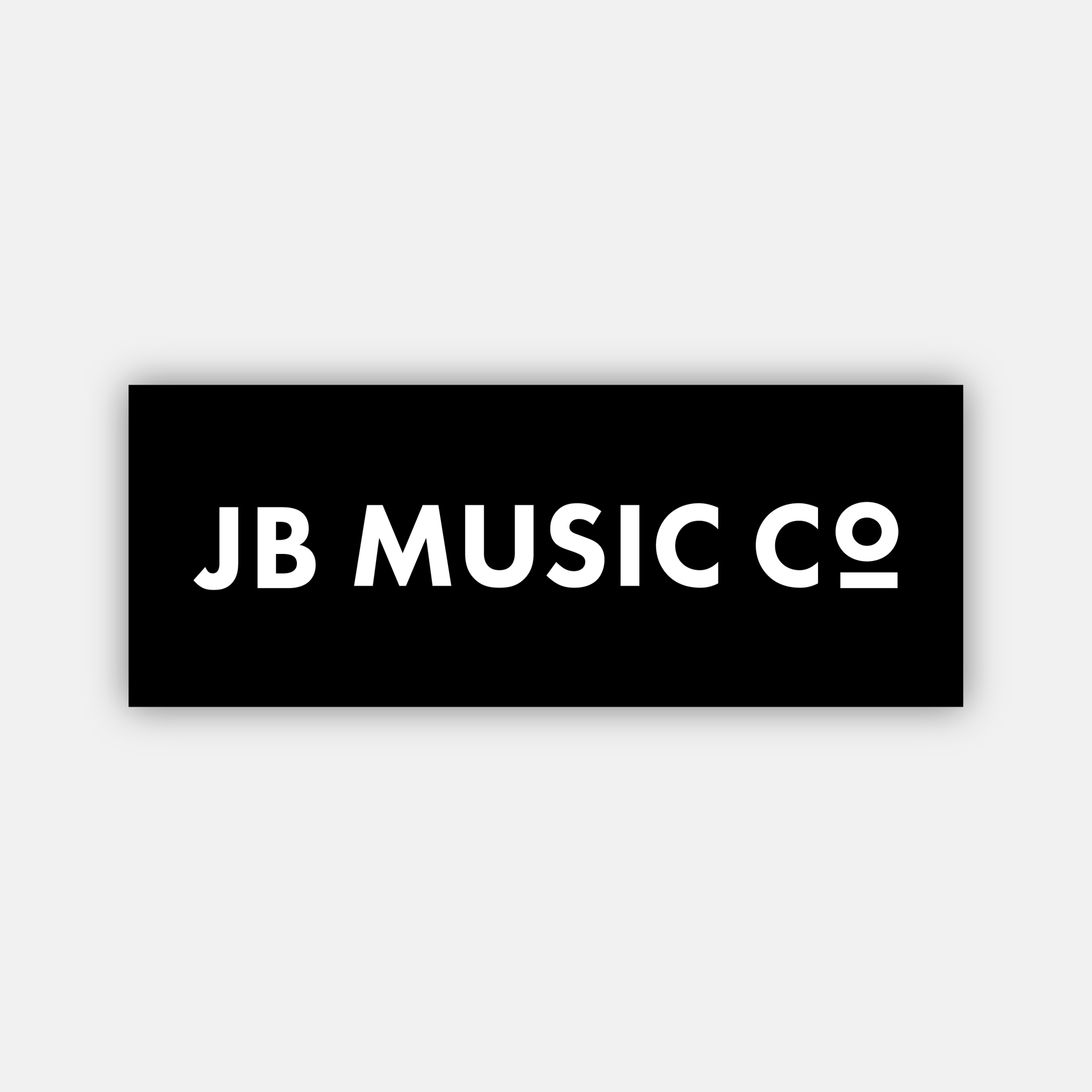 JB Music Co. Rectangle Wordmark Logo Sticker, Black - Janzen Brothers ...