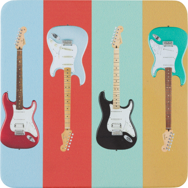 Fender Stratocaster Modern Design Coaster Set - Janzen Brothers Music ...