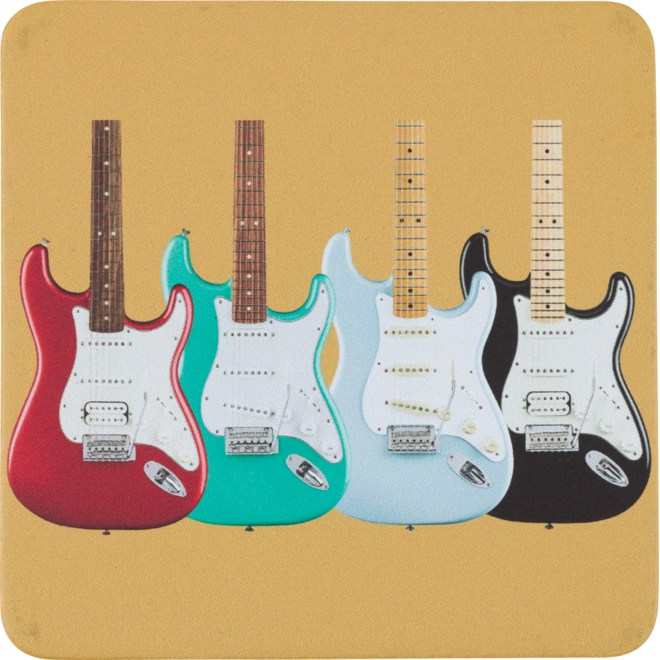 Fender Stratocaster Modern Design Coaster Set - Janzen Brothers Music ...