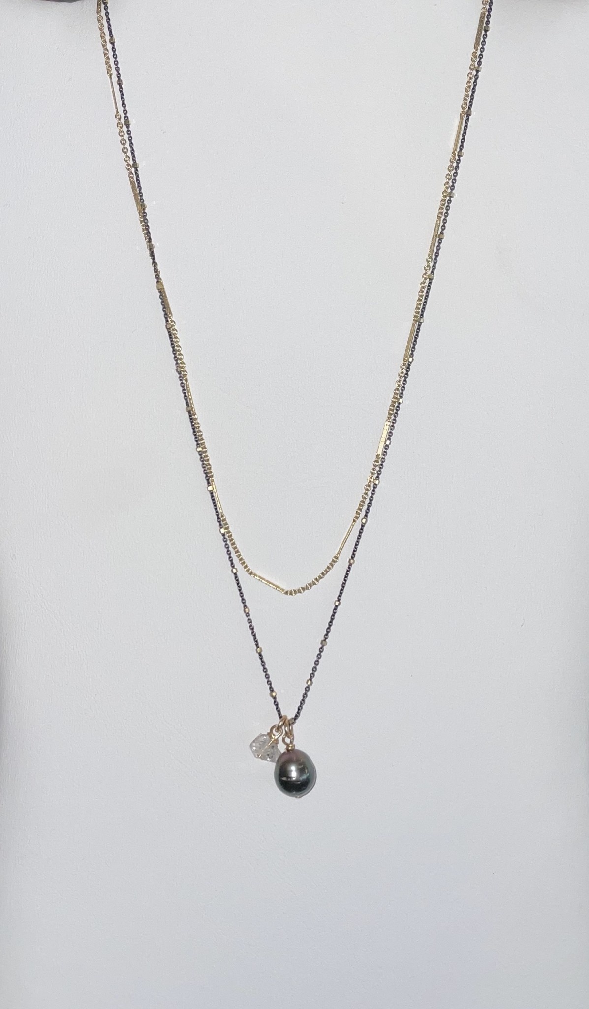 Taylor and Tessier Erza Double Chain Tahitian Pearl - Sublime Telluride