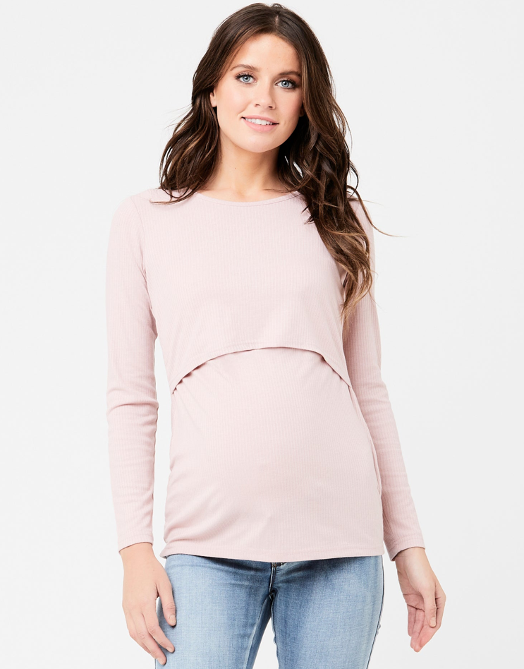 Ripe Maternity, Tessa Rib Maternity and Nursing Top in Dusty Pink ...