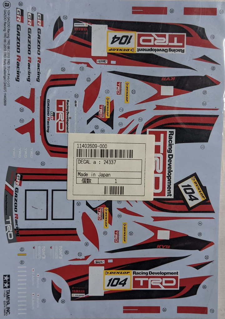 TAMIYA TAMIYA Decal a for 24337 - www.acercmodels.com