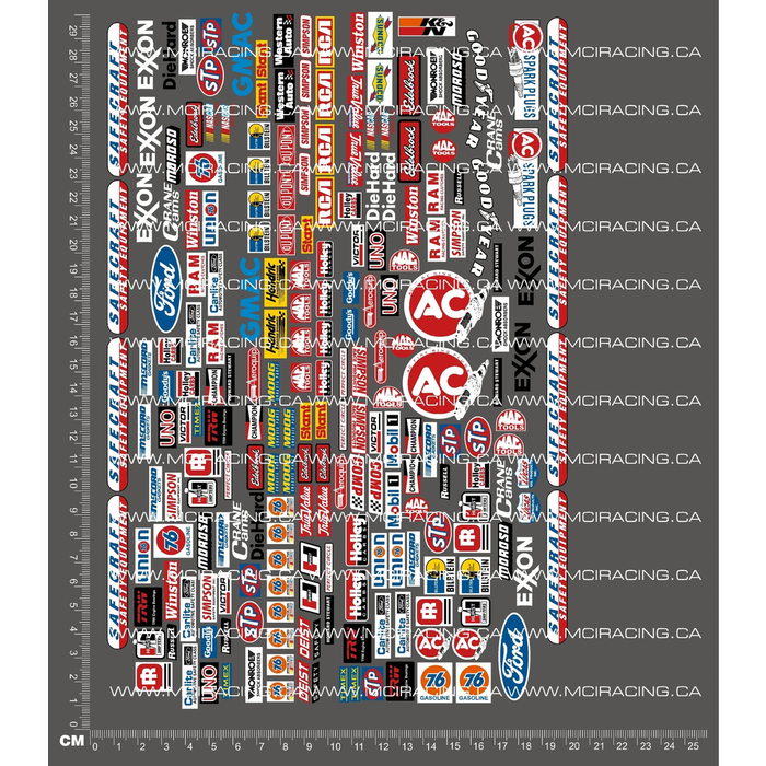 MCI REPRODUCTION DECALS MCI 1/10th NASCAR / MONSTER TRUCK - SPONSOR ...