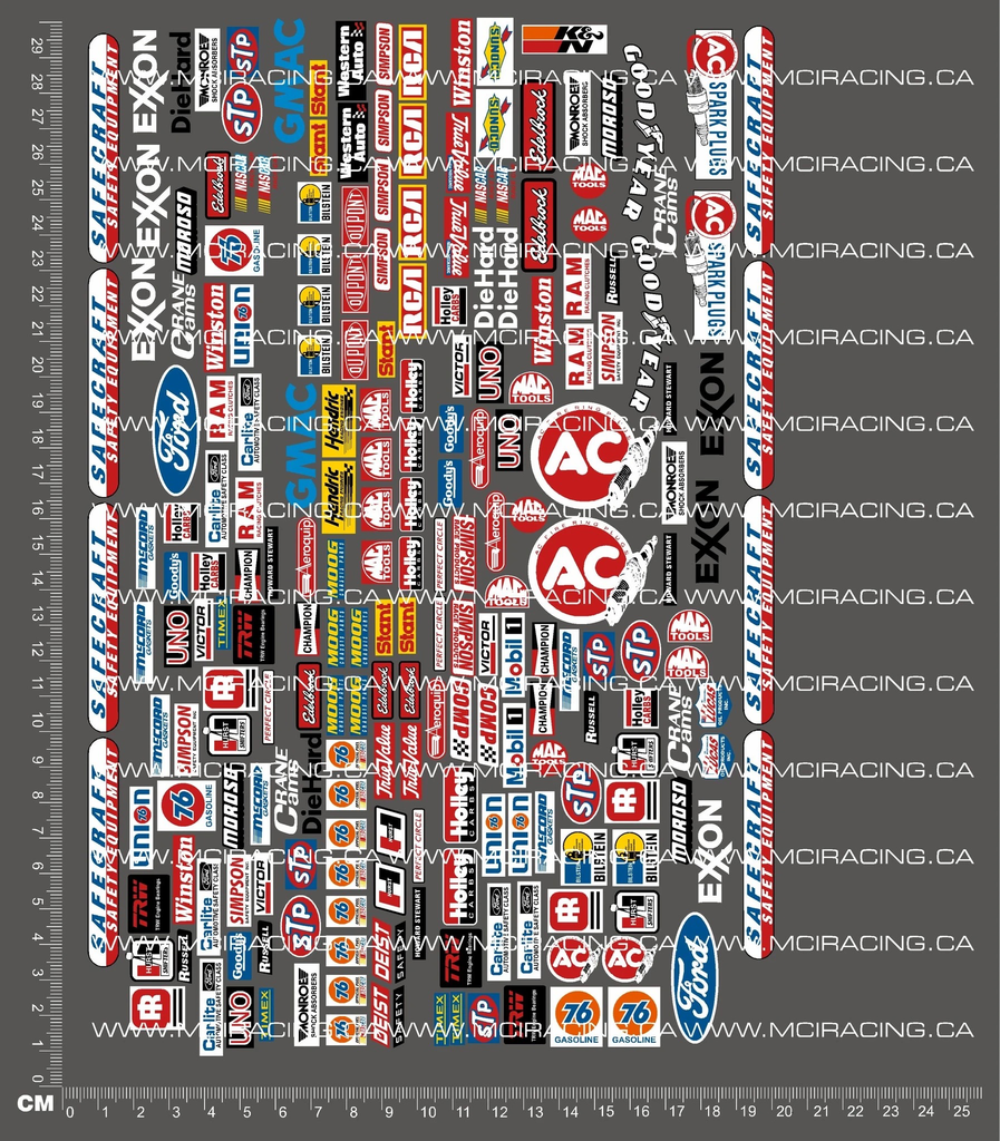 MCI REPRODUCTION DECALS MCI 1/10th NASCAR / MONSTER TRUCK - SPONSOR ...