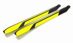 ROTORTECH ROTORTECH 620mm CARBON BLADES 50 SIZE YELLOW RED & BLACK ...