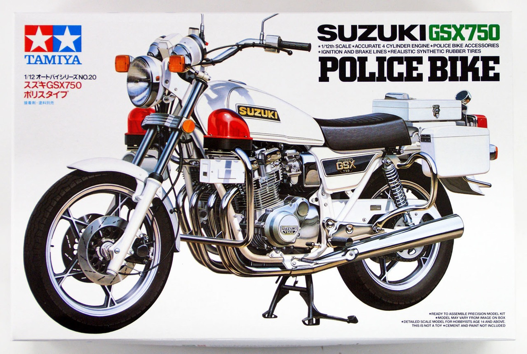 TAMIYA Tamiya 1/12 Scale Model Motorcycle Kit Suzuki GSX750 Police Bike ...
