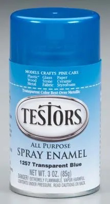 TESTORS TESTORS TRANSPARENT BLUE, Enamel, 85gm SPRAY - www.acercmodels.com