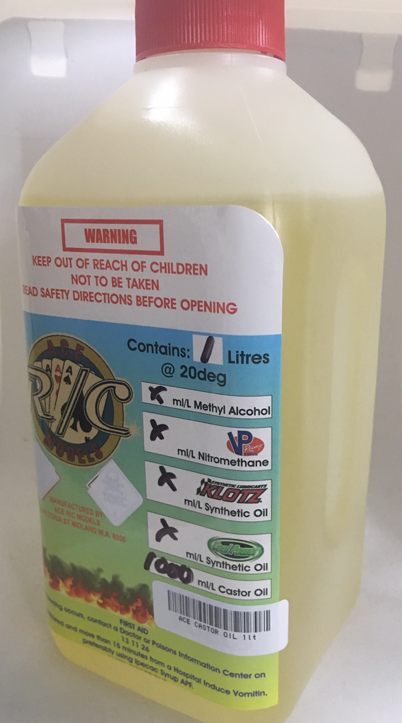 ACE RADIO CONTROLLED MODELS RACE ACE REFINED CASTOR OIL 5lt Bottle ...