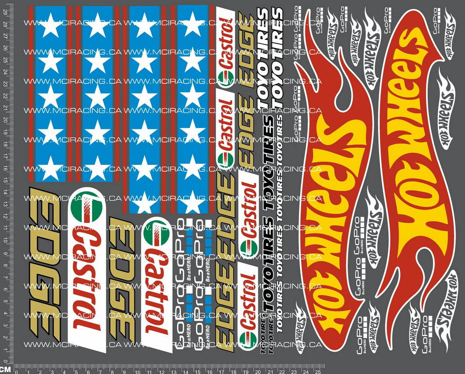 MCI REPRODUCTION DECALS MCI 1/10th SHORT COURSE TRUCK - CASTROL EDGE ...