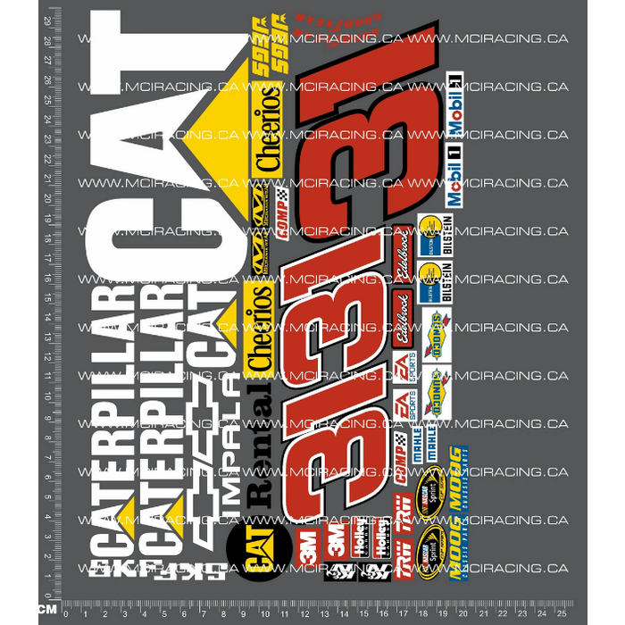 MCI REPRODUCTION DECALS MCI 1/10th NASCAR - CATERPILLER DECALS - www ...