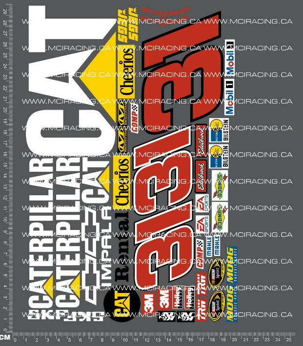 MCI REPRODUCTION DECALS MCI 1/10th NASCAR - CATERPILLER DECALS - www ...