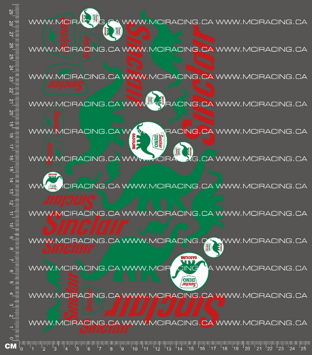MCI REPRODUCTION DECALS MCI 1/10th SINCLAIR LUBRICANTS DECALS - www ...