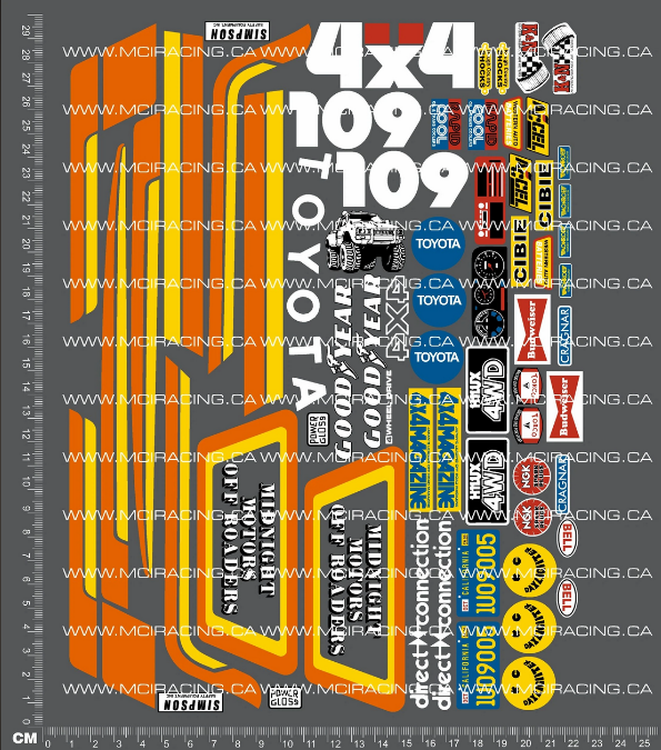 MCI REPRODUCTION DECALS MCI 1/10th REPRODUCTION TAM 58028 - TOYOTA ...