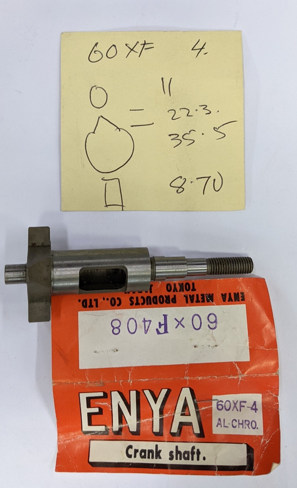 ENYA PARTS ENYA 60XF-4 AL-CHRO CRANK SHAFT - www.acercmodels.com