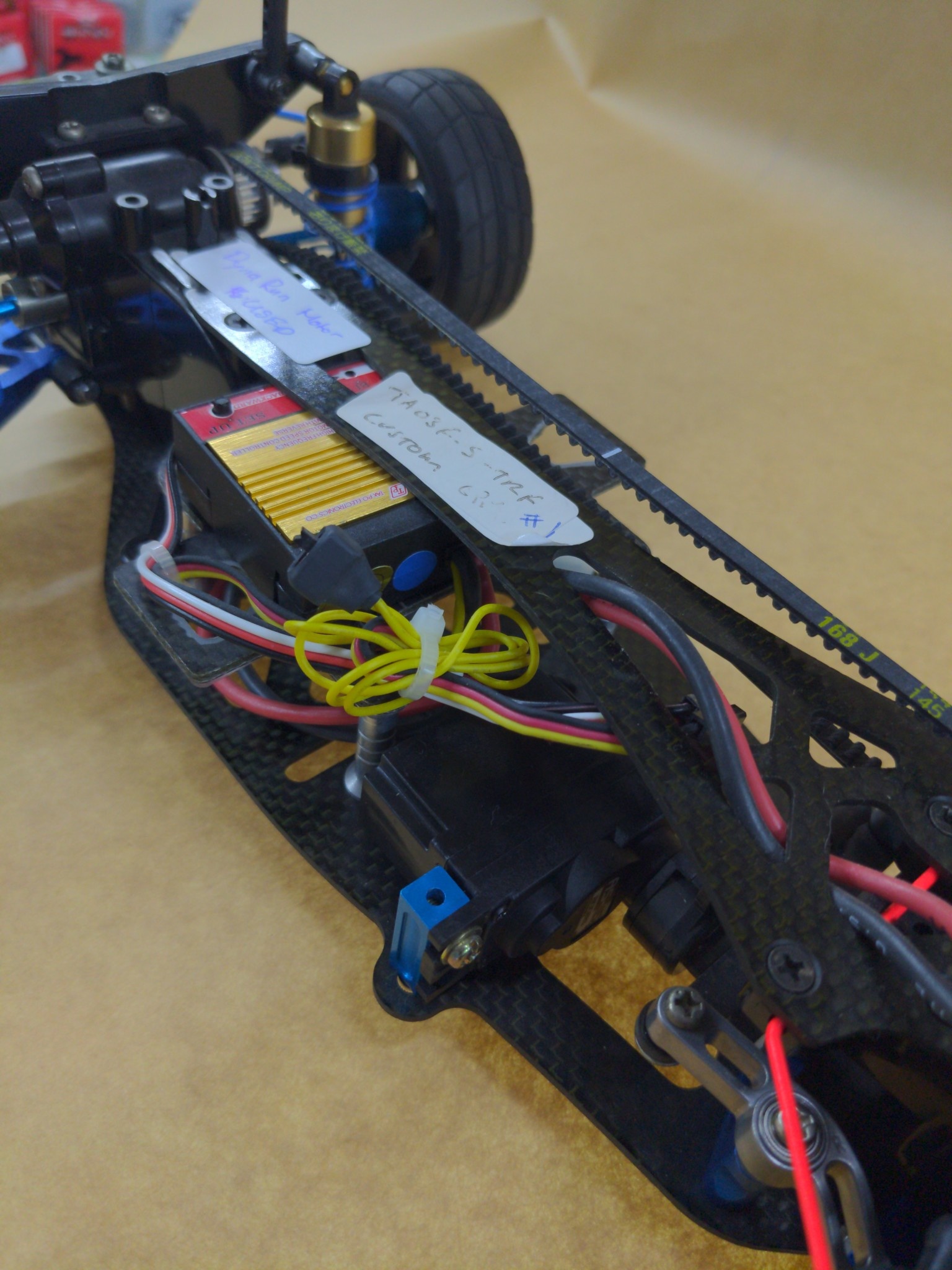 TAMIYA TA03F-S TRF WITH GPM UPGRADES, ACOMS AS-16 SERVO, DYNA RUN MOTOR USED, CHASSIS BRAND NEW ...