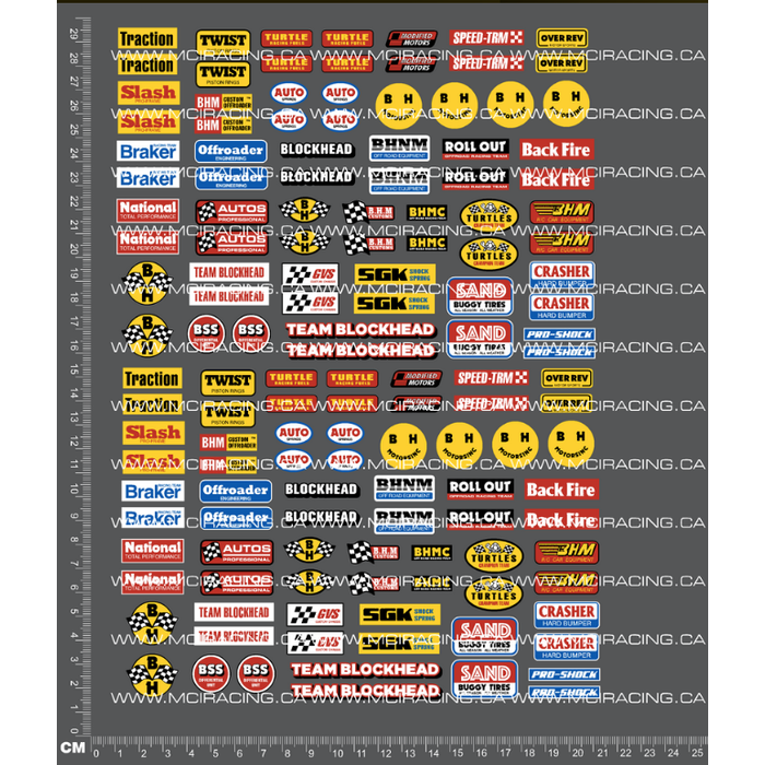 MCI REPRODUCTION DECALS MCI 1/10th REPRODUCTION TAM - BLOCK - SPONSOR ...