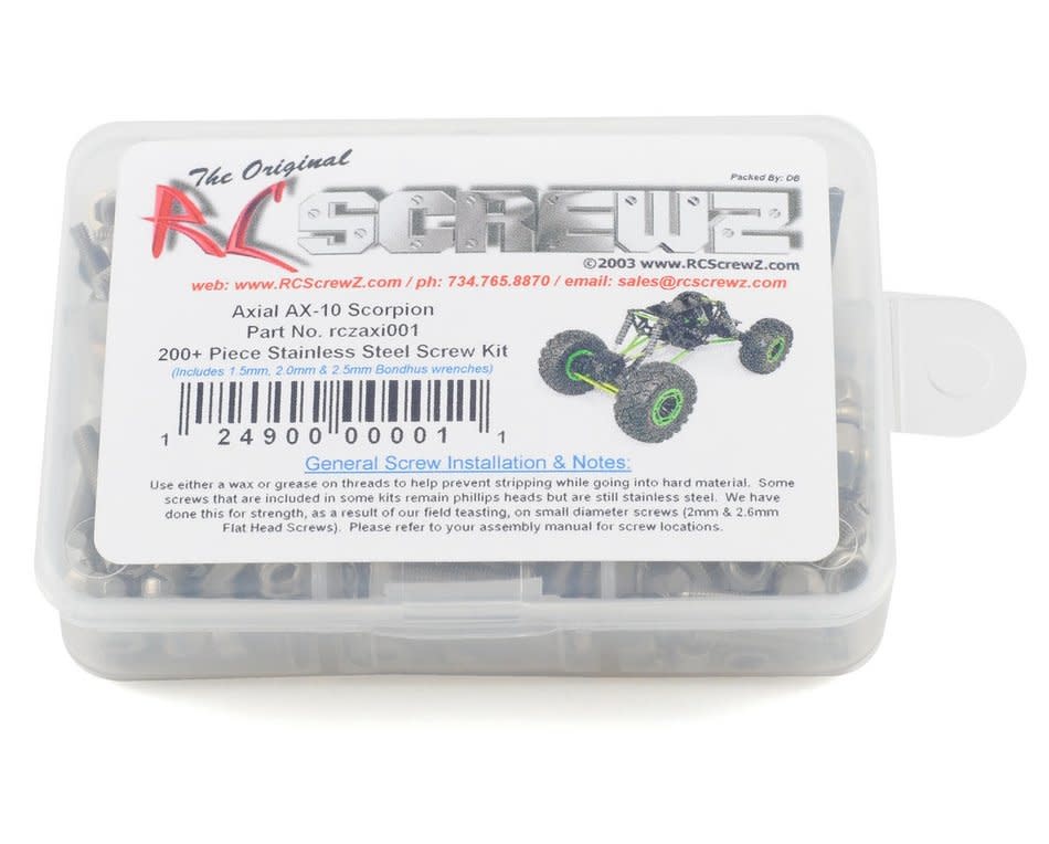 RCSCREWZ RCSCREWZ RACERS RC AXIAL SCORPION STAINLESS SCREW SET - www ...