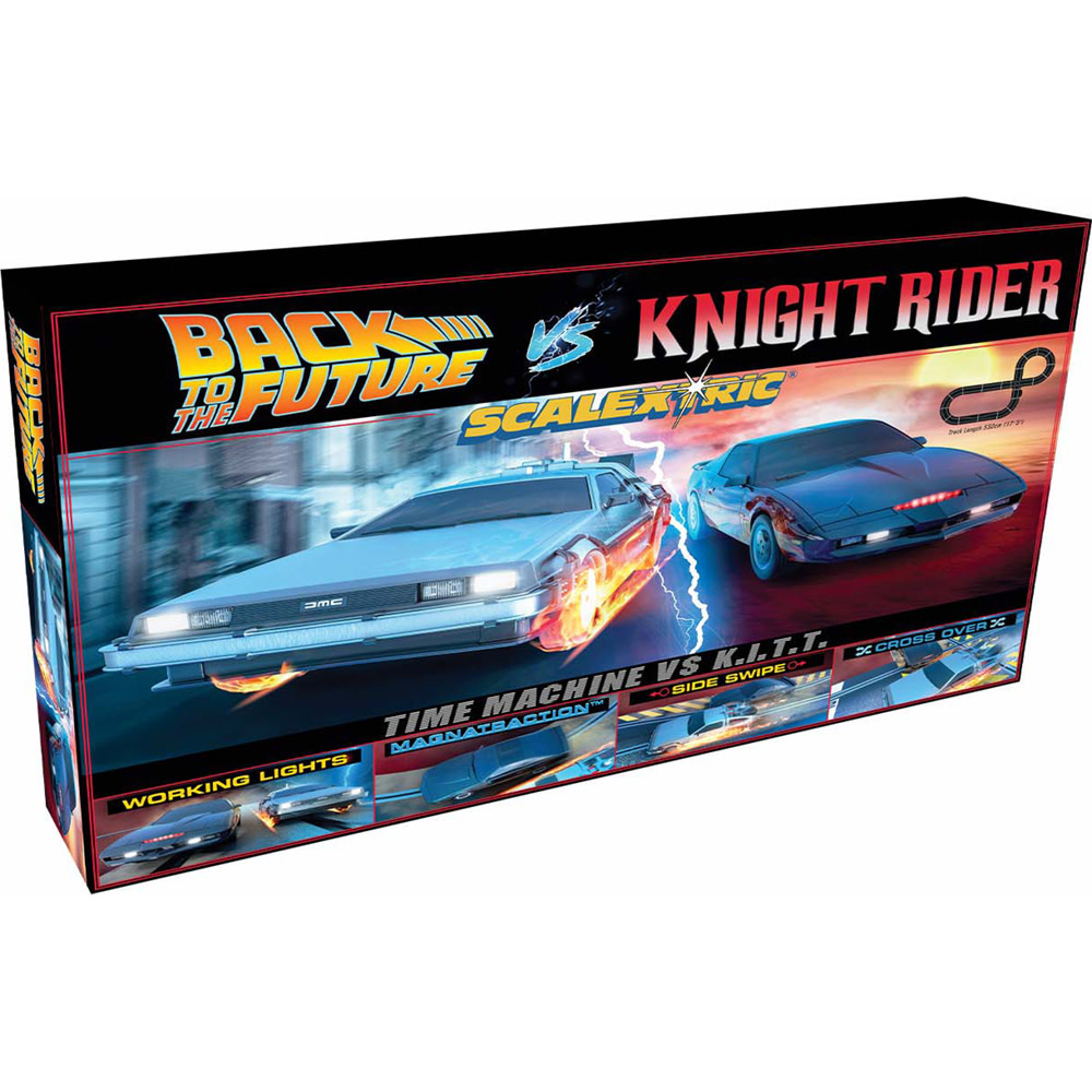SCALEXTRIC BACK TO THE FUTURE VS KNIGHT RIDER SET - www.acercmodels.com
