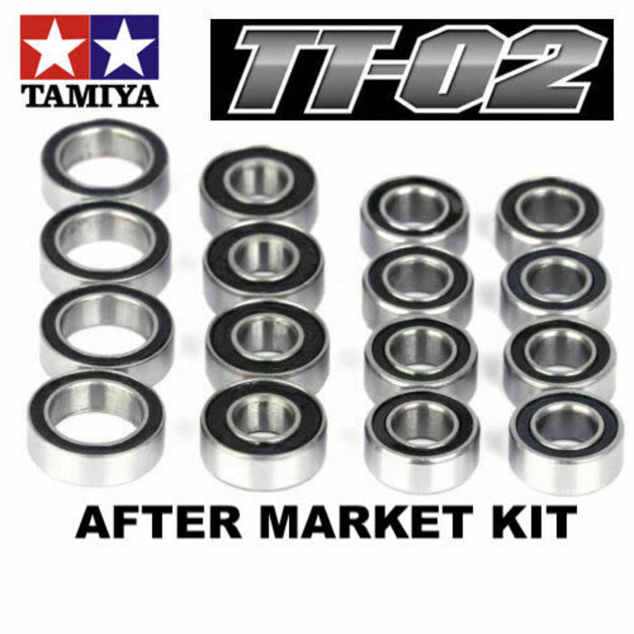 TAMIYA TT-02 BEARING KIT INCLUDES 8 OF 10x5x4 4 OF 11x5x4 4 of 12x8x4 ...