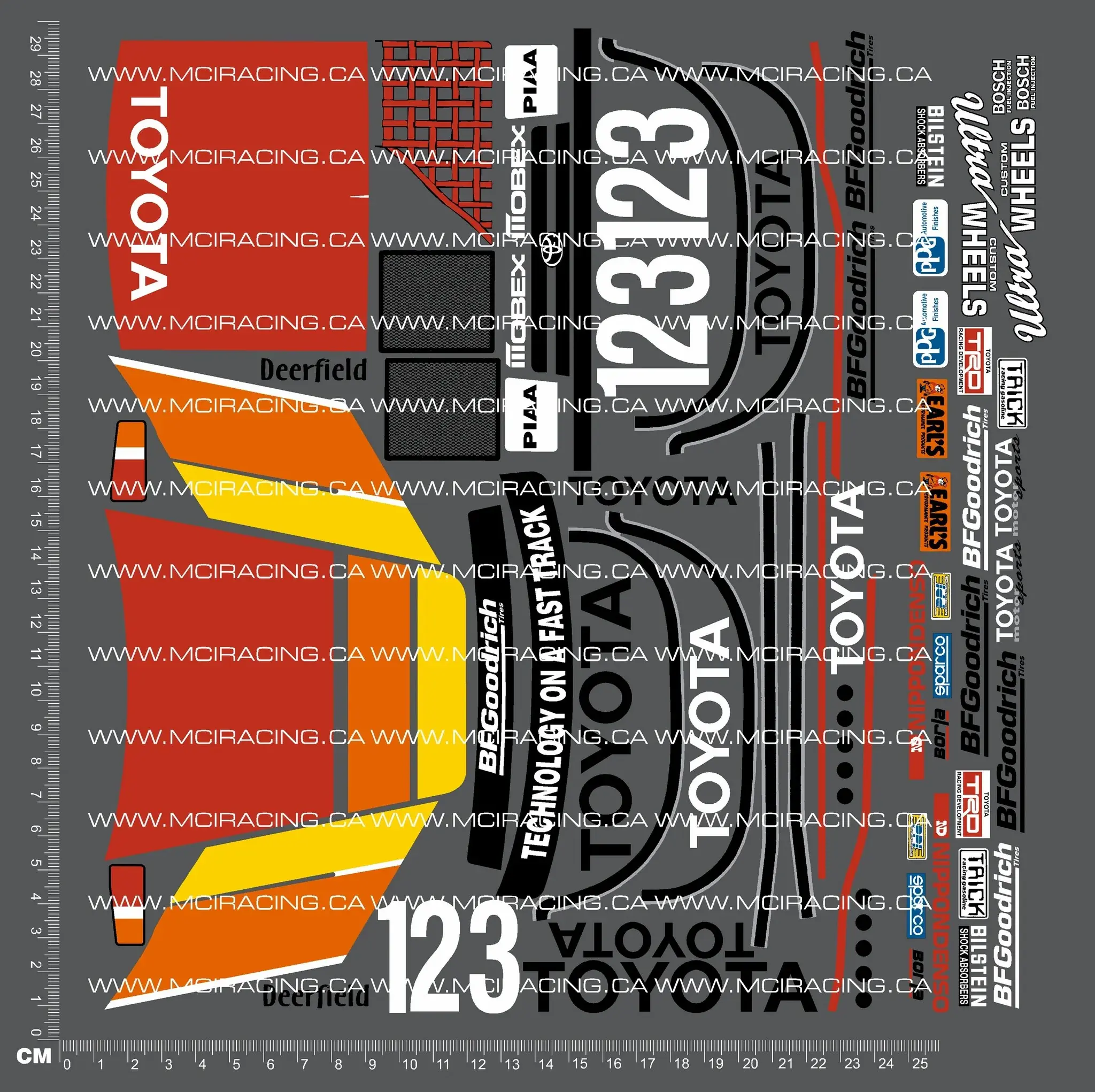 MCI REPRODUCTION DECALS MCI 1/10TH TAM 58136 - TOYOT PRERUNNER TRUCK ...