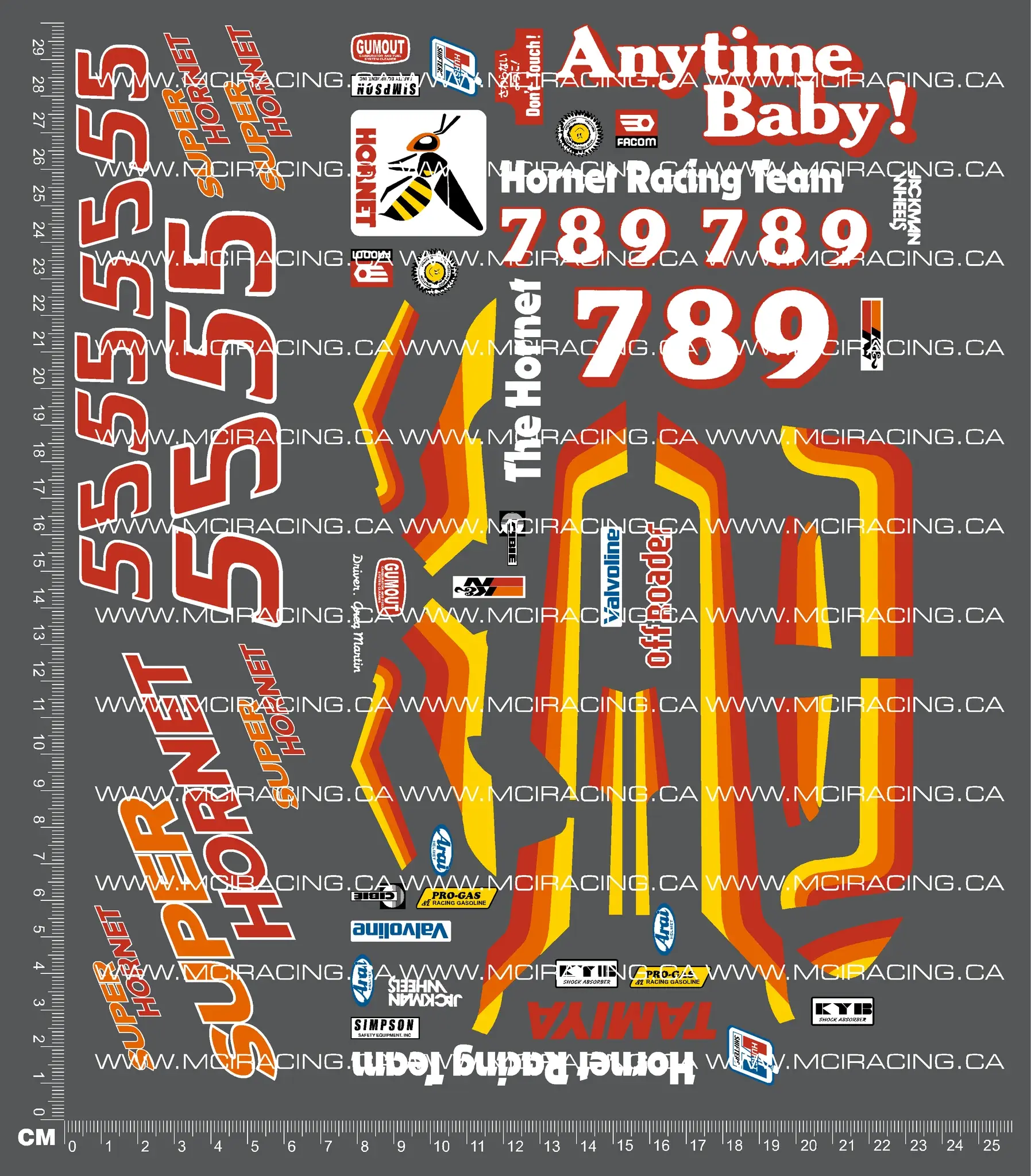 MCI REPRODUCTION DECALS MCI 1/10TH SUPER HORNET - AMPRO EDITION DECALS ...