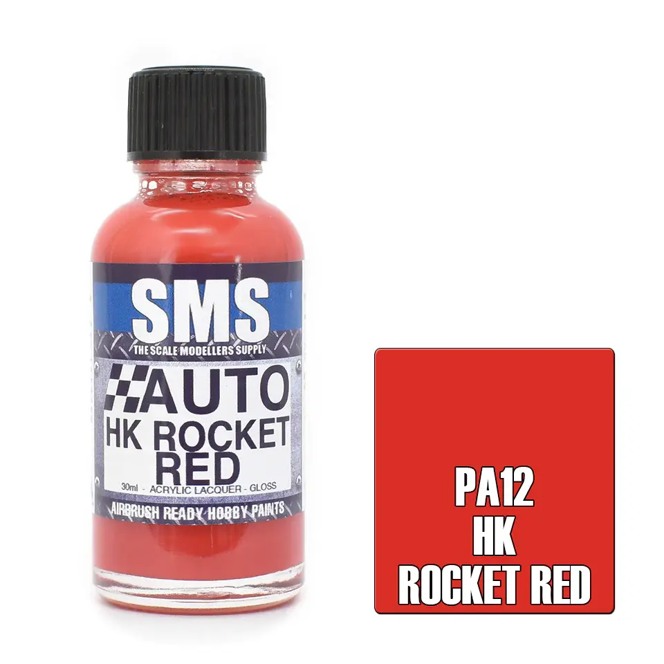 SMS PAINTS SMS PA12 Auto Colour HK ROCKET RED 30ml - www.acercmodels.com