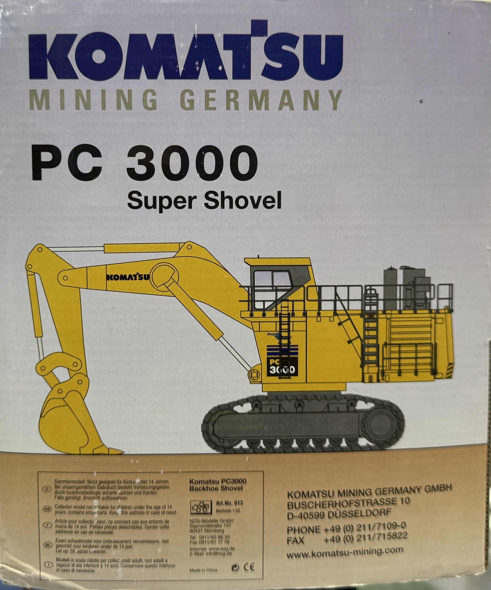 KOMATSU PC 3000 SUPER SHOVEL DIECAST MODEL 1:50 BACKHOE SHOVEL - www ...