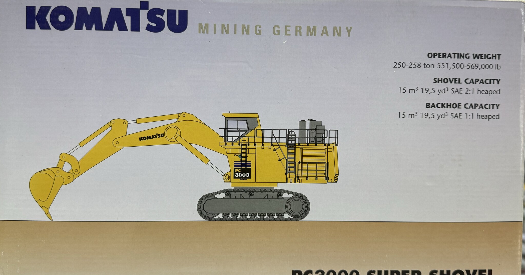 KOMATSU PC 3000 SUPER SHOVEL DIECAST MODEL 1:50 BACKHOE SHOVEL - www ...
