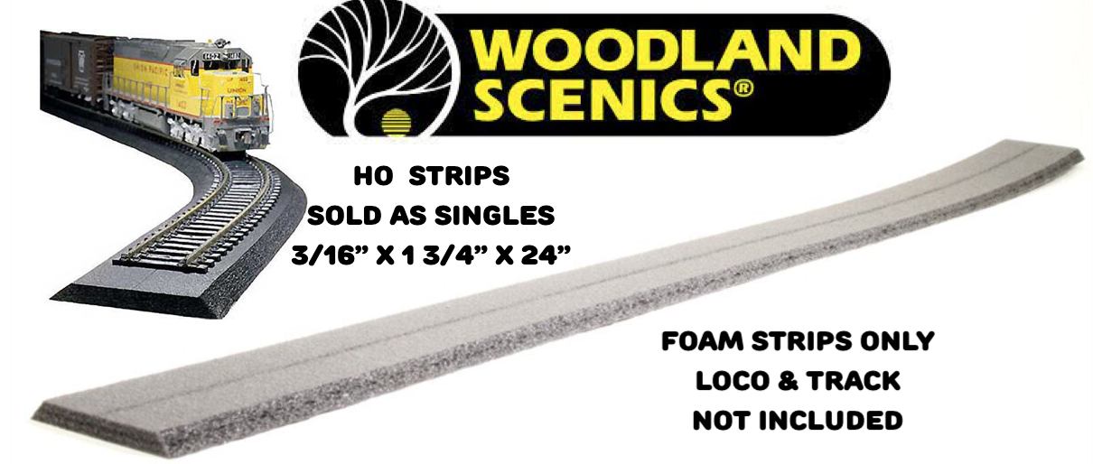 WOODLAND SCENICS WOODLAND SCENICS HO TRACK BED 3/16" X 1 3/4" X 24 ...