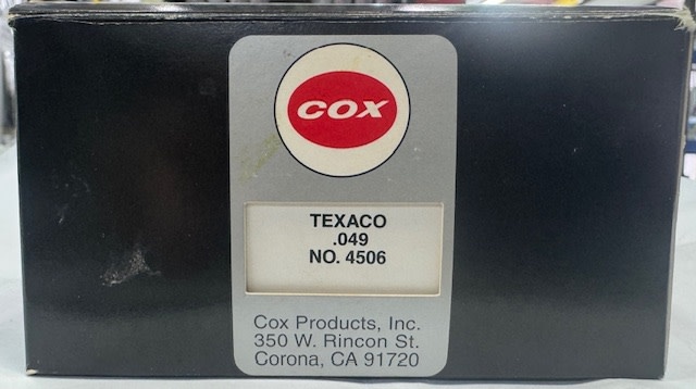 Cox .049 TEXACO SPECIAL DURATION ENGINE VINTAGE BOX - www.acercmodels.com