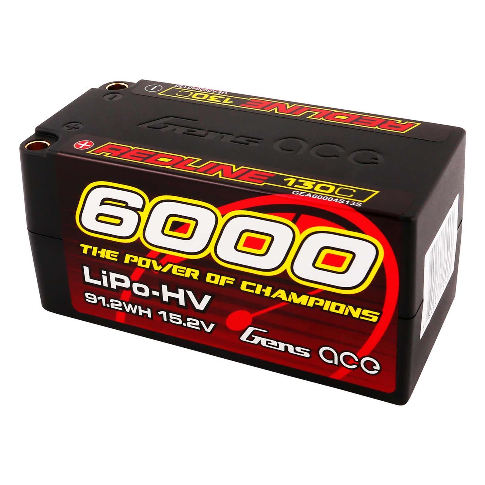 GENS ACE Gens Ace 4S Redline 2.0 6000mAh 140C 15.2V Hardcase Lipo Battery (5.0mm Bullet) - www ...