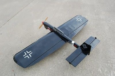 CONTRL LINE Stuka Stunt Kit by Brodak WS: 47-1/4" Engine: .25 - .29 ...