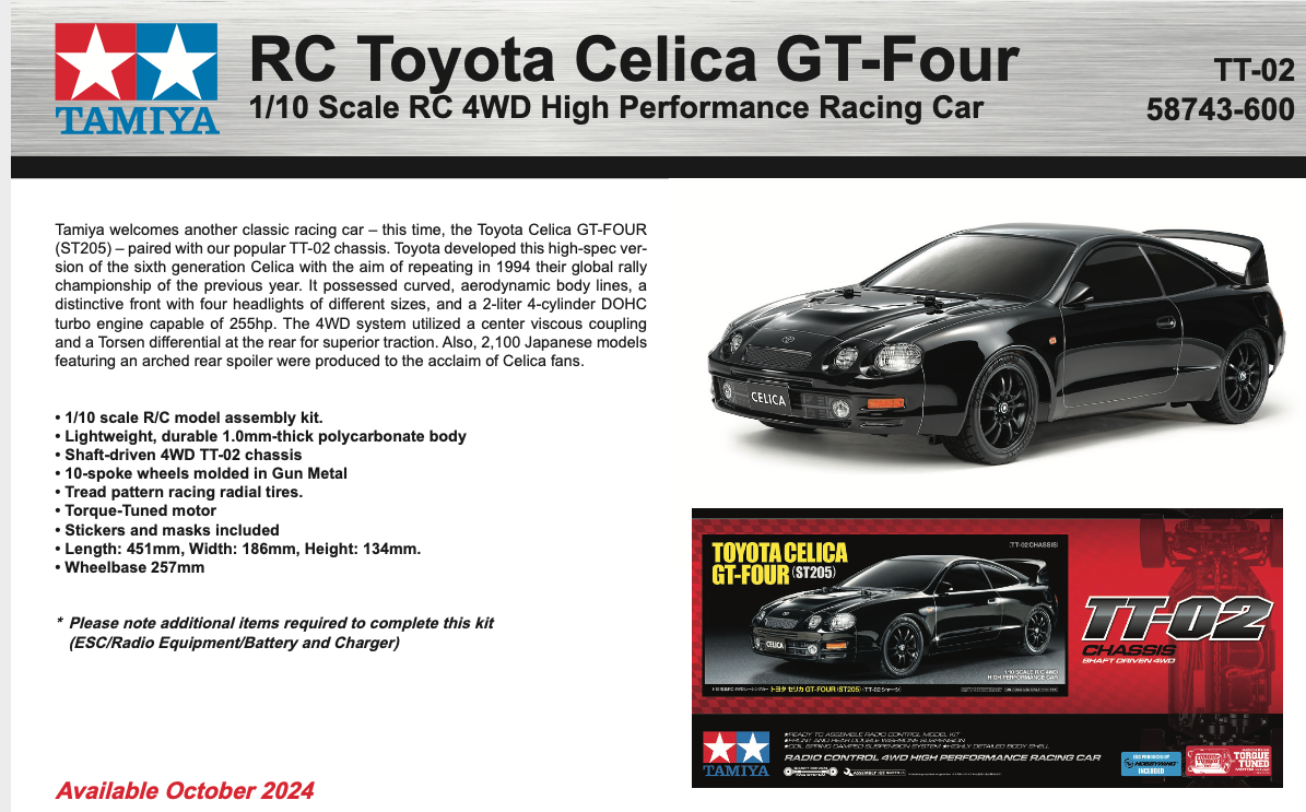 Tamiya 1/10 RC Castrol Celica GT-Four '93 Rally Winner $899 | Toyota ...