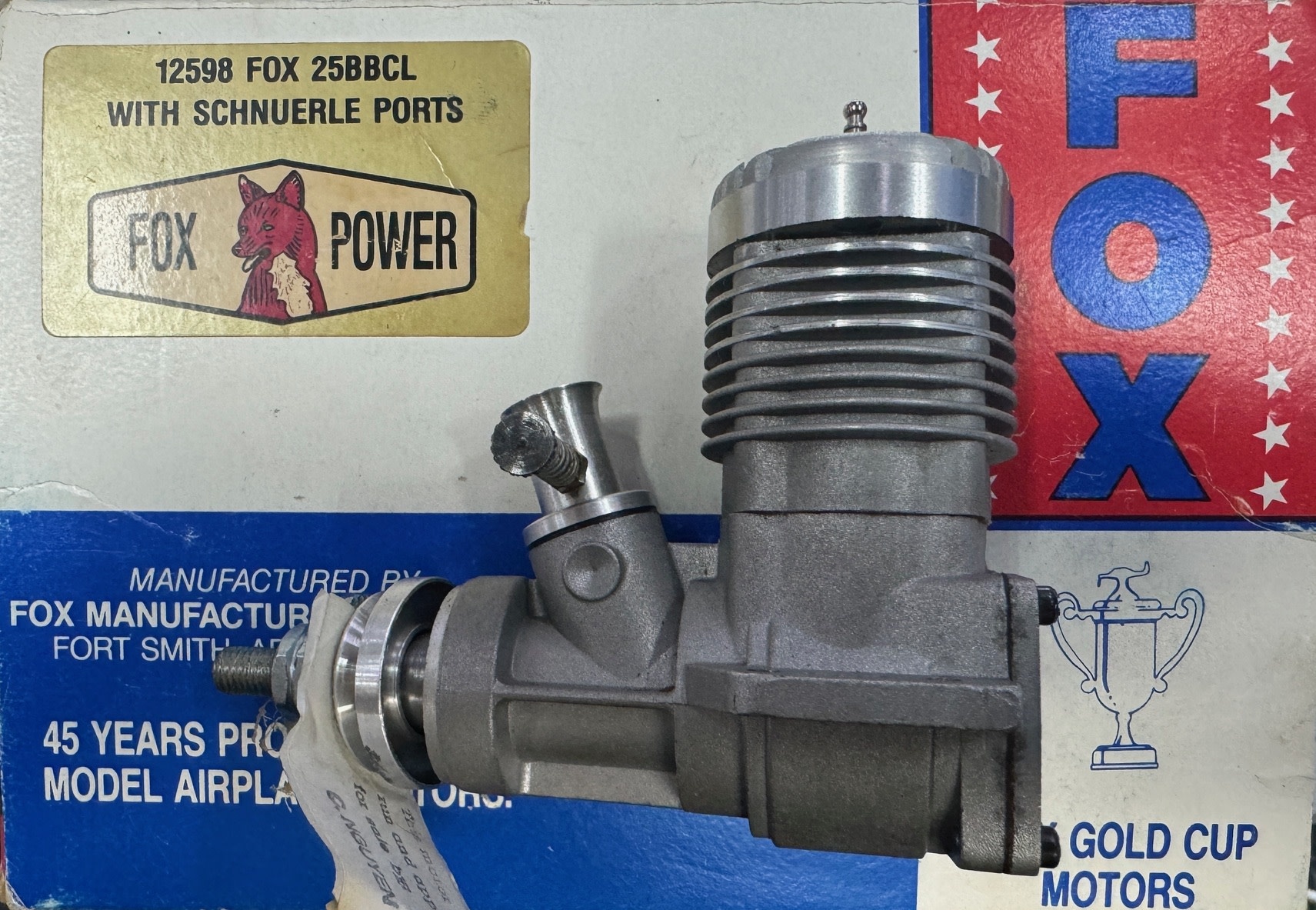 FOX FOX 25 BB C/L STUNT ENGINE ( new old stock ) WITH ORIGINAL BOX ...