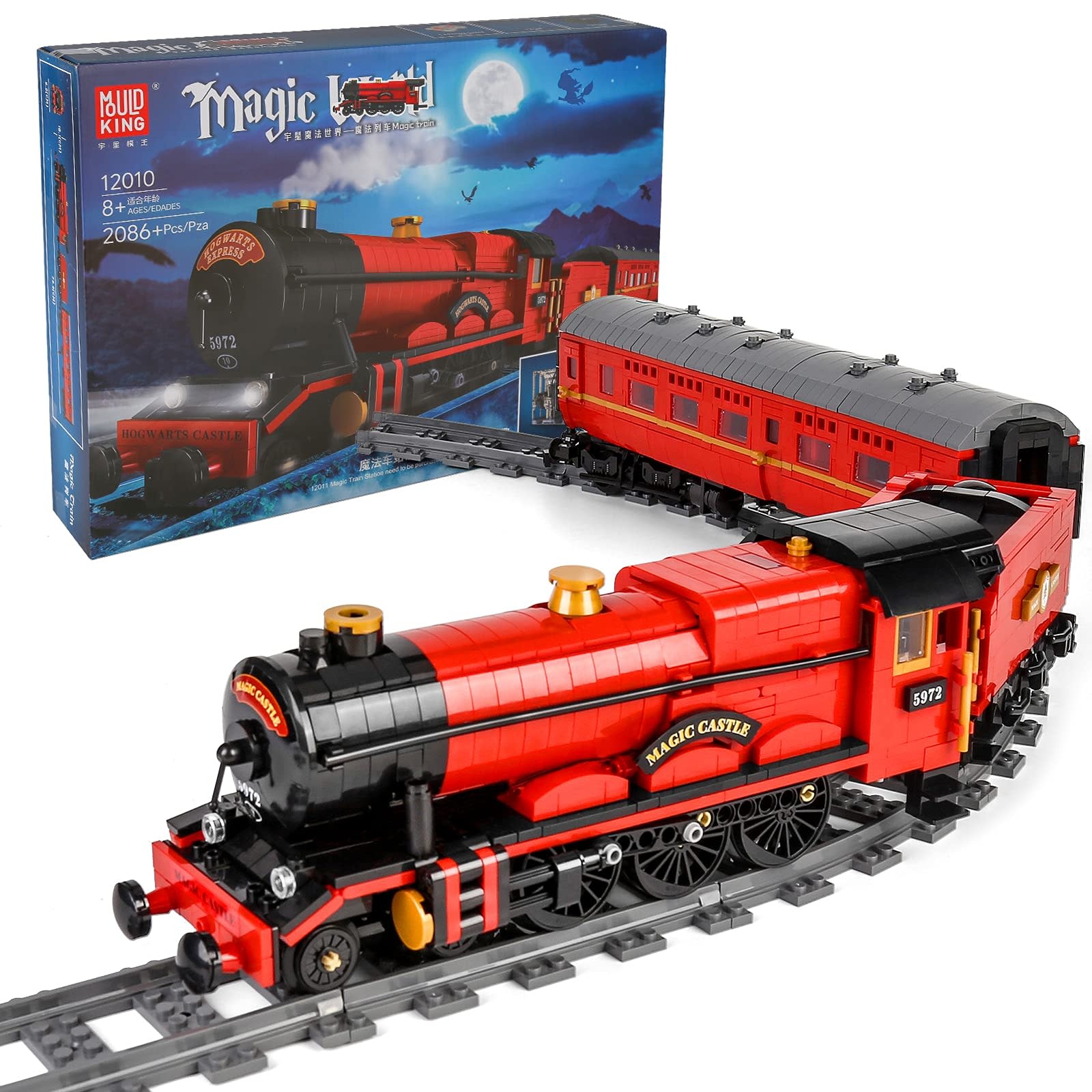 MOULD KING 12010 Motor Harry Potter Magic World Magic Train with 2086 ...