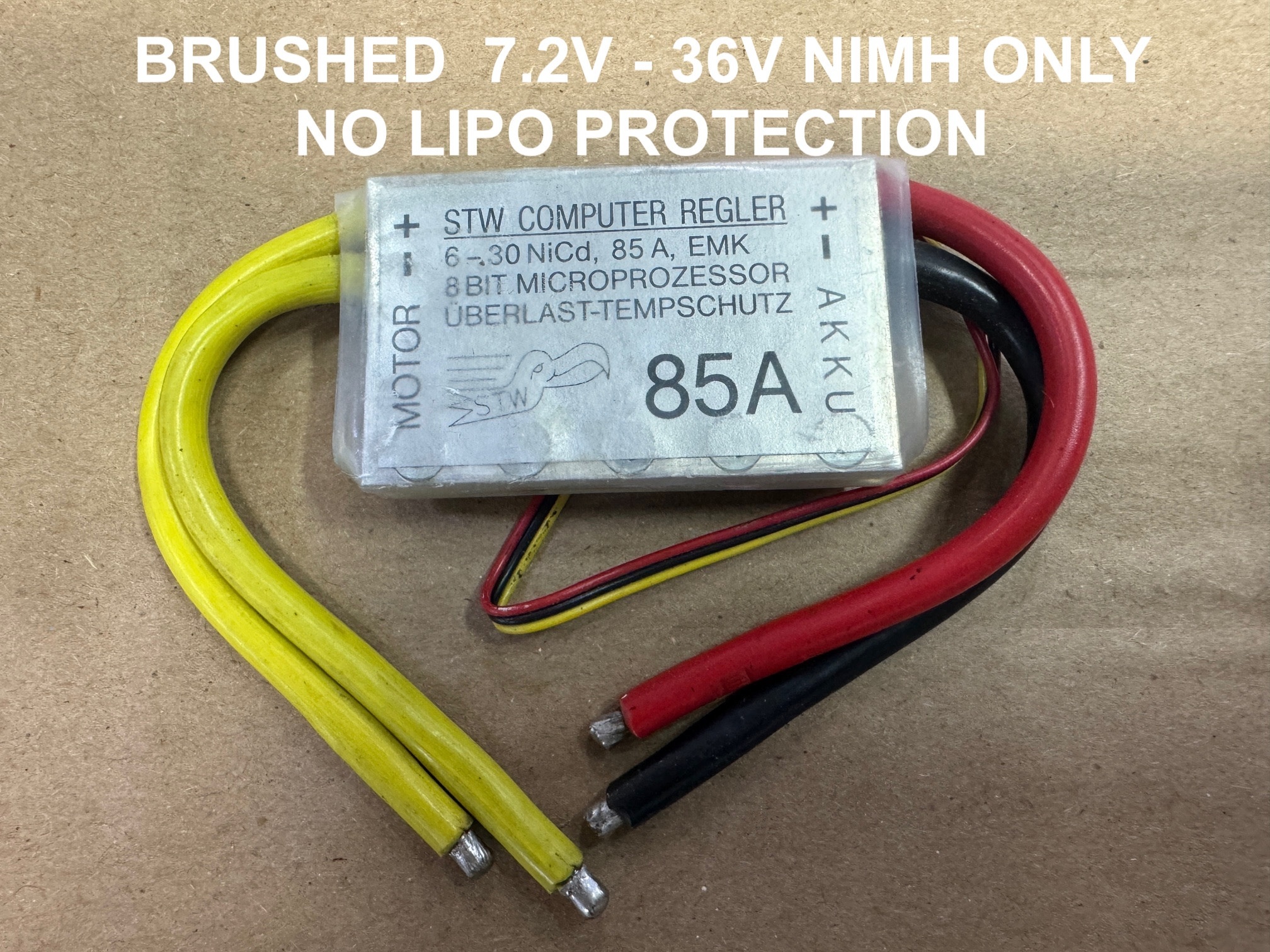 STW BRUSHED SPEED CONTROL 85 AMP ( SALE $60.00 ) 7.2-36V NIMH ( NO LIPO ...