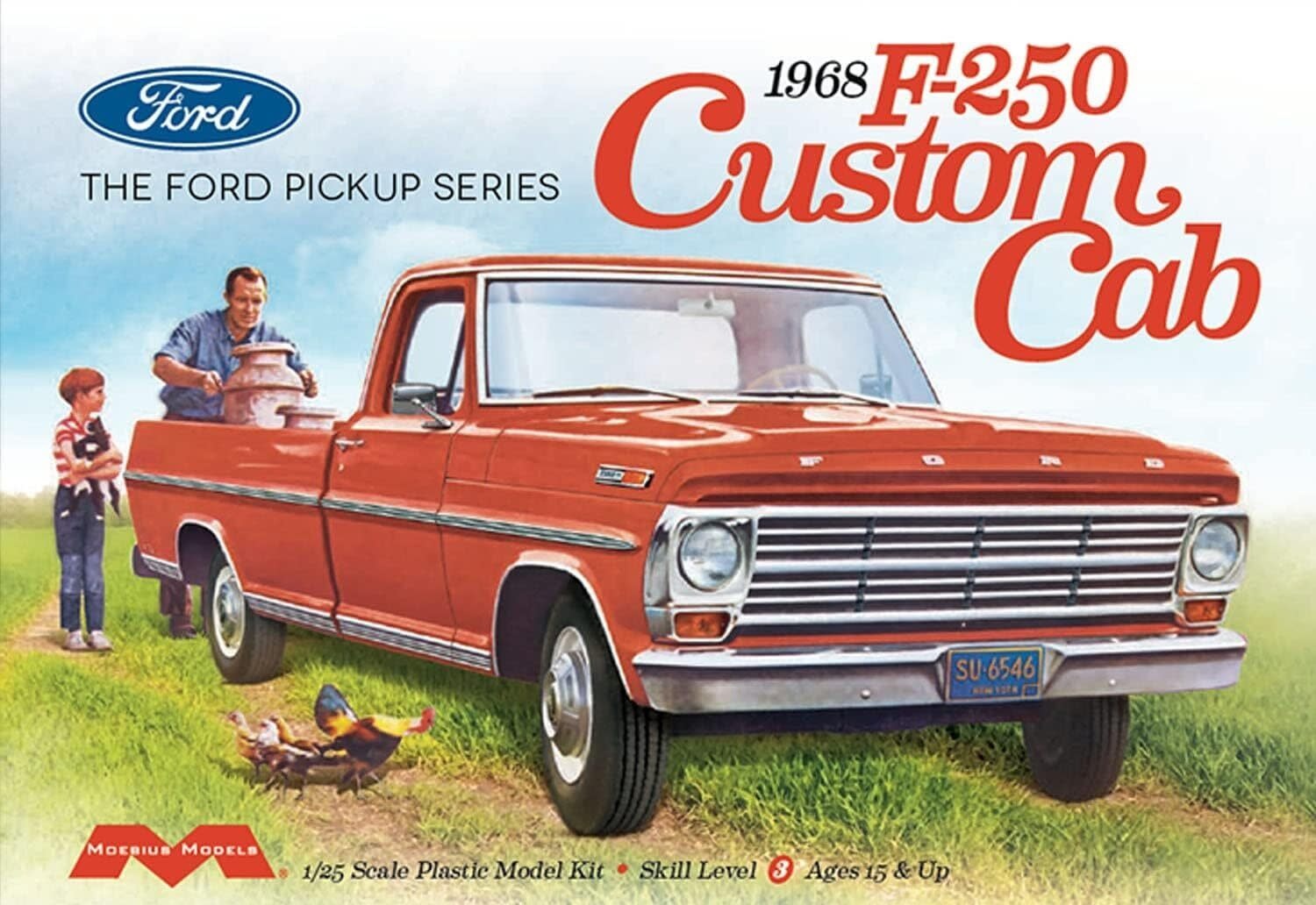 MOEBIUS MODELS Moebius 1/25 1968 Ford F-250 Custom Cab Pickup Plastic ...