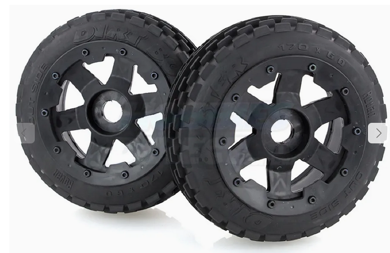 ROVAN Rovan Baja 5B Front Dirt Buster Tyres on Black Rims - Beadlocked ...