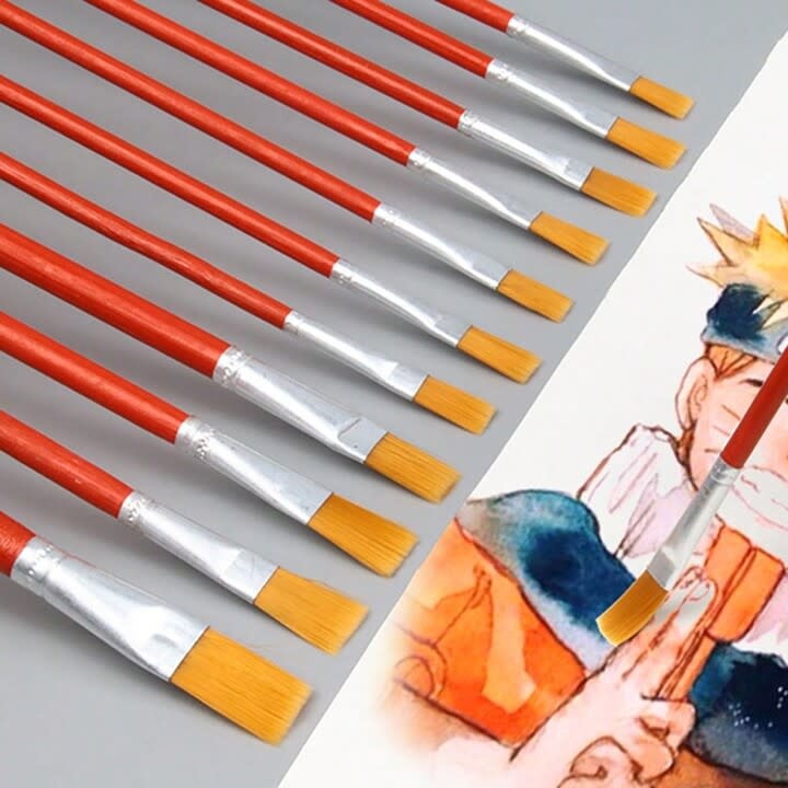 CHINA ELECTRONICS PAINT BRUSH SET Budget 10pc flat - www.acercmodels.com