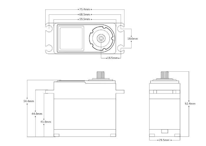 Power HD HV Large Size Waterproof Servo (Upgraded version of PHD-WH ...