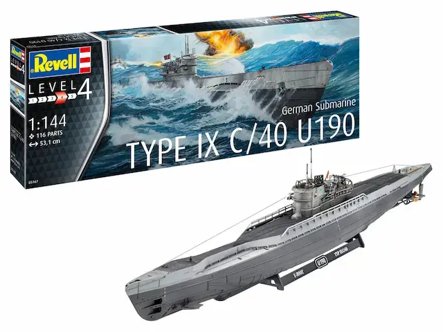 REVELL 1/144 GERMAN SUBMARINE TYPE IX C/40 (U190) - www.acercmodels.com
