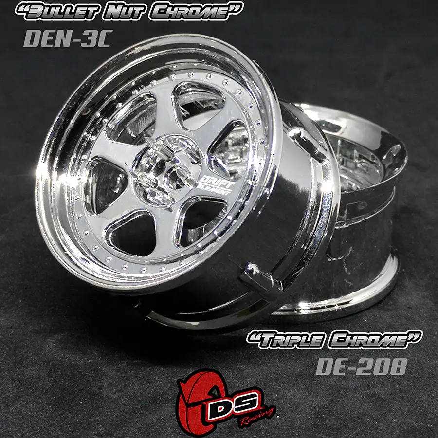 DS RACING DE 6 Spoke Wheel Set - Triple Chrome - www.acercmodels.com