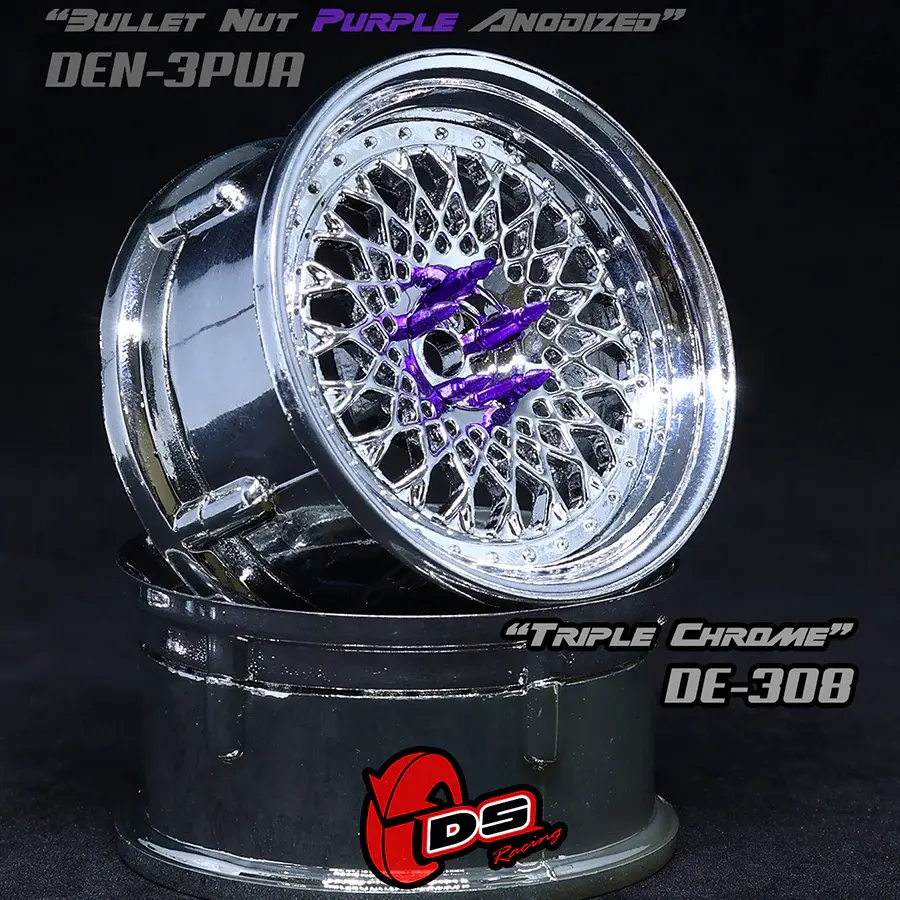 DS RACING DE Mesh Wheel Set - Triple Chrome - www.acercmodels.com