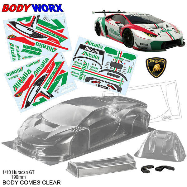 Bodyworx Body Huracan GT3 Alitalia 200mm - www.acercmodels.com